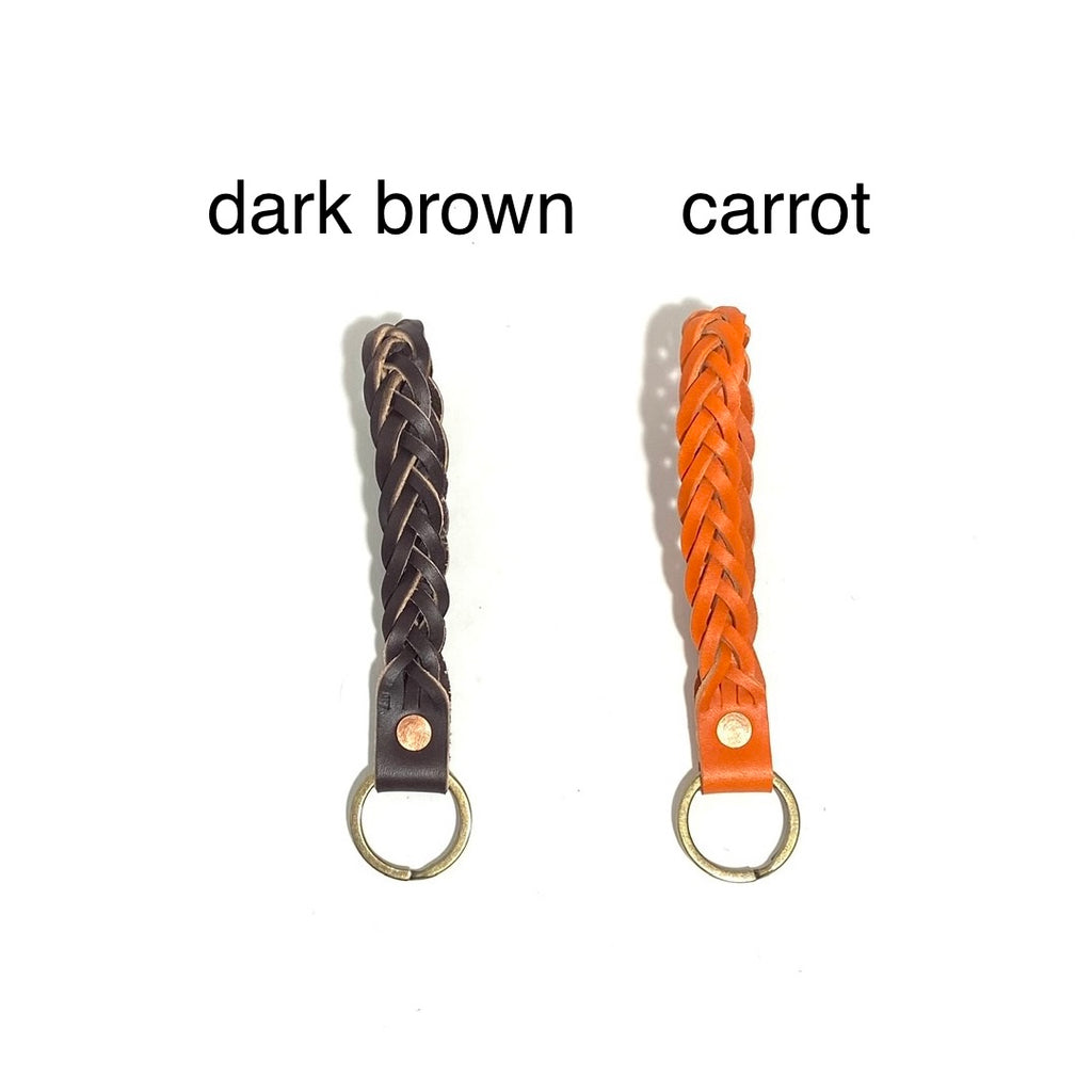 'Braided Leather Key Ring/Wristlet' Assorted Colours | DISTILL GALLERY